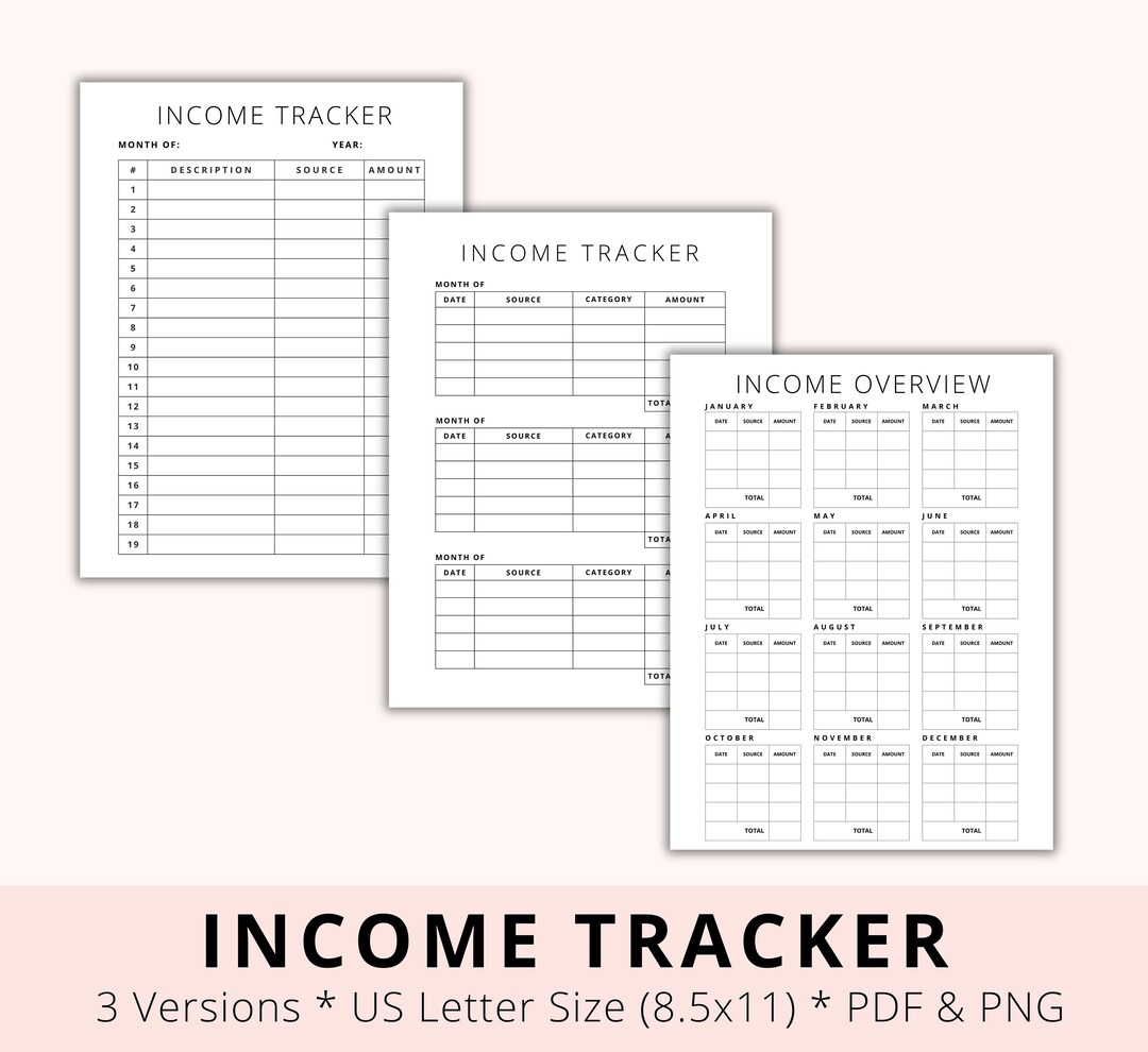 Editable Income Tracker Printable Template Personal - Etsy Australia