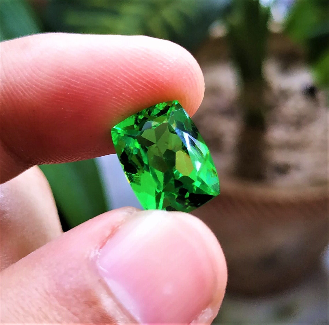 Natural Peridot 10 Cts. Beautiful Cushion Cut Loose Gemstone | Etsy