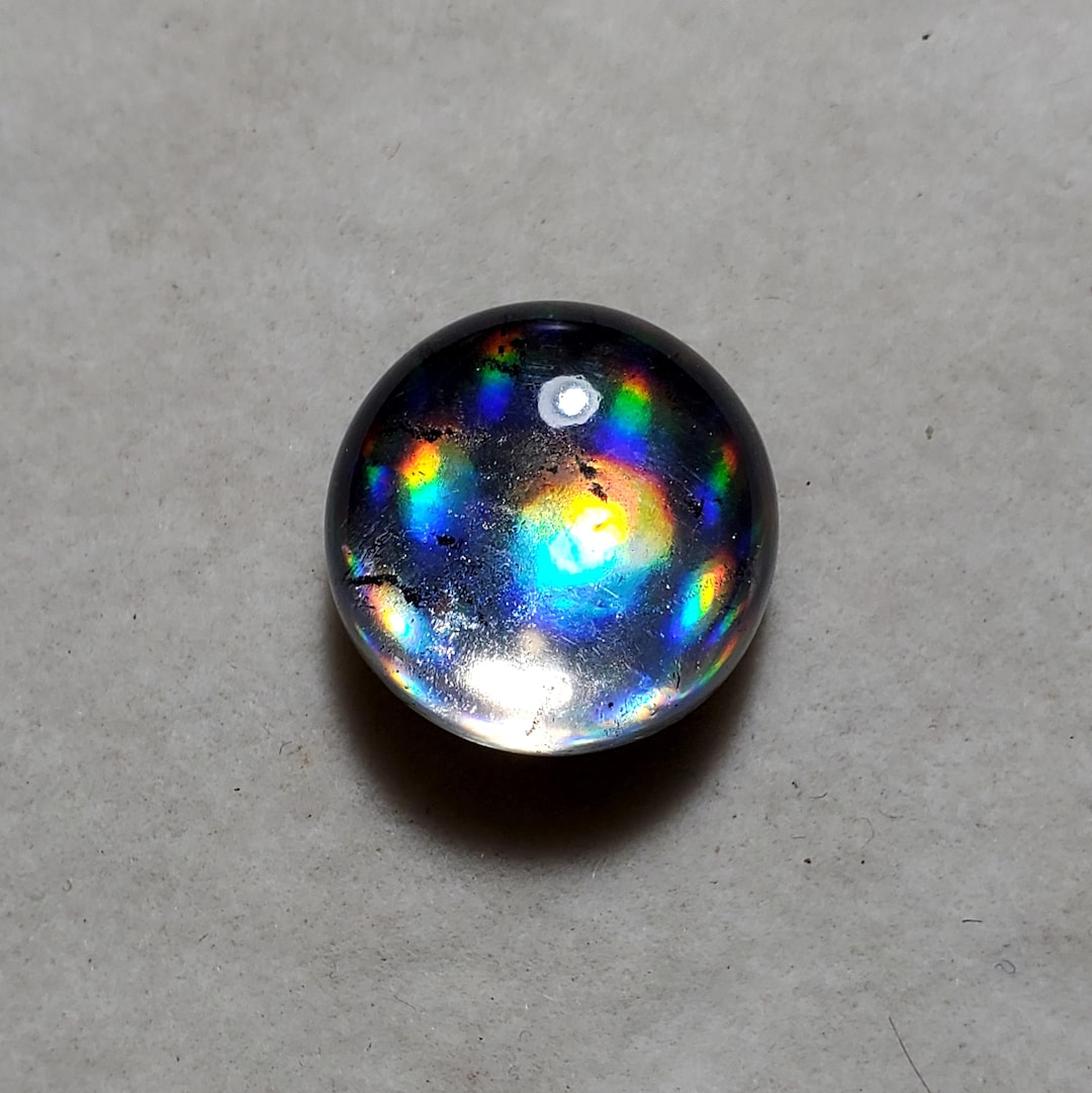 Doublet Gemstone-rainbow Fire Doublet Quartz-doublet Round Cabochon ...