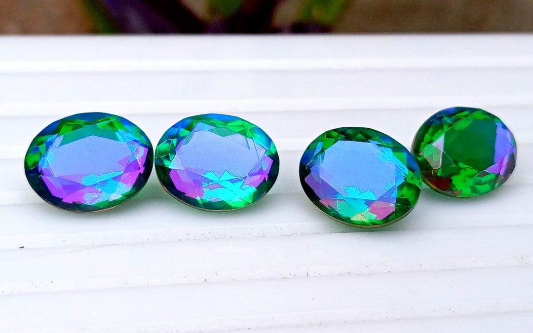 Peacock Quartz Gemstone-blue Fire Peacock Quartz-faceted Oval Shape ...