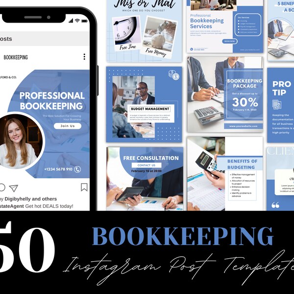 Bookkeeping Instagram Template - Etsy