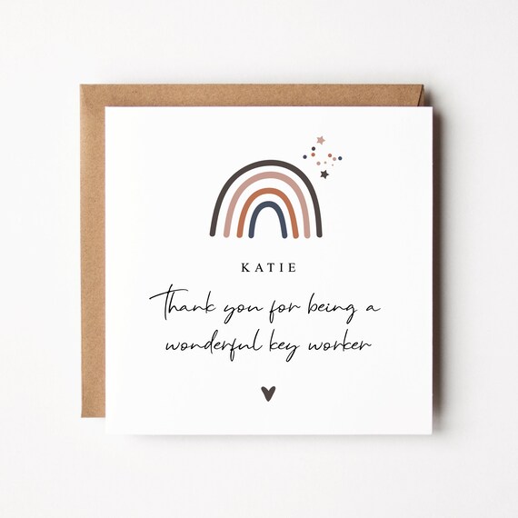 Personalised Key Worker Thank You Card Key Worker Card - Etsy UK