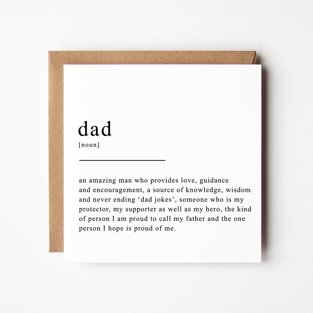 Birthday Card for Dad Dad Definition Birthday Card Card - Etsy