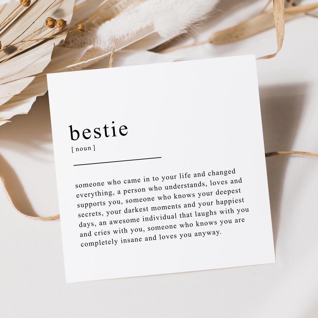 Bestie Definition Card | Birthday Card for Bestie | Best Friend ...