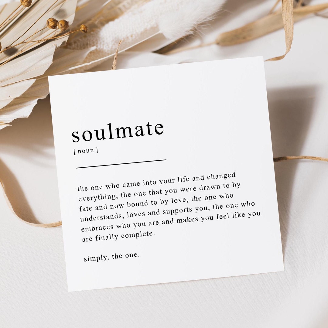 Soulmate Definition Card |birthday Card for Husband |boyfriend Birthday ...