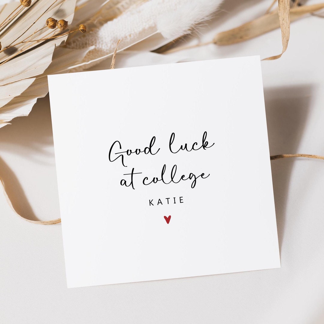 Personalised Good Luck at College Card | First Day at College Gift ...