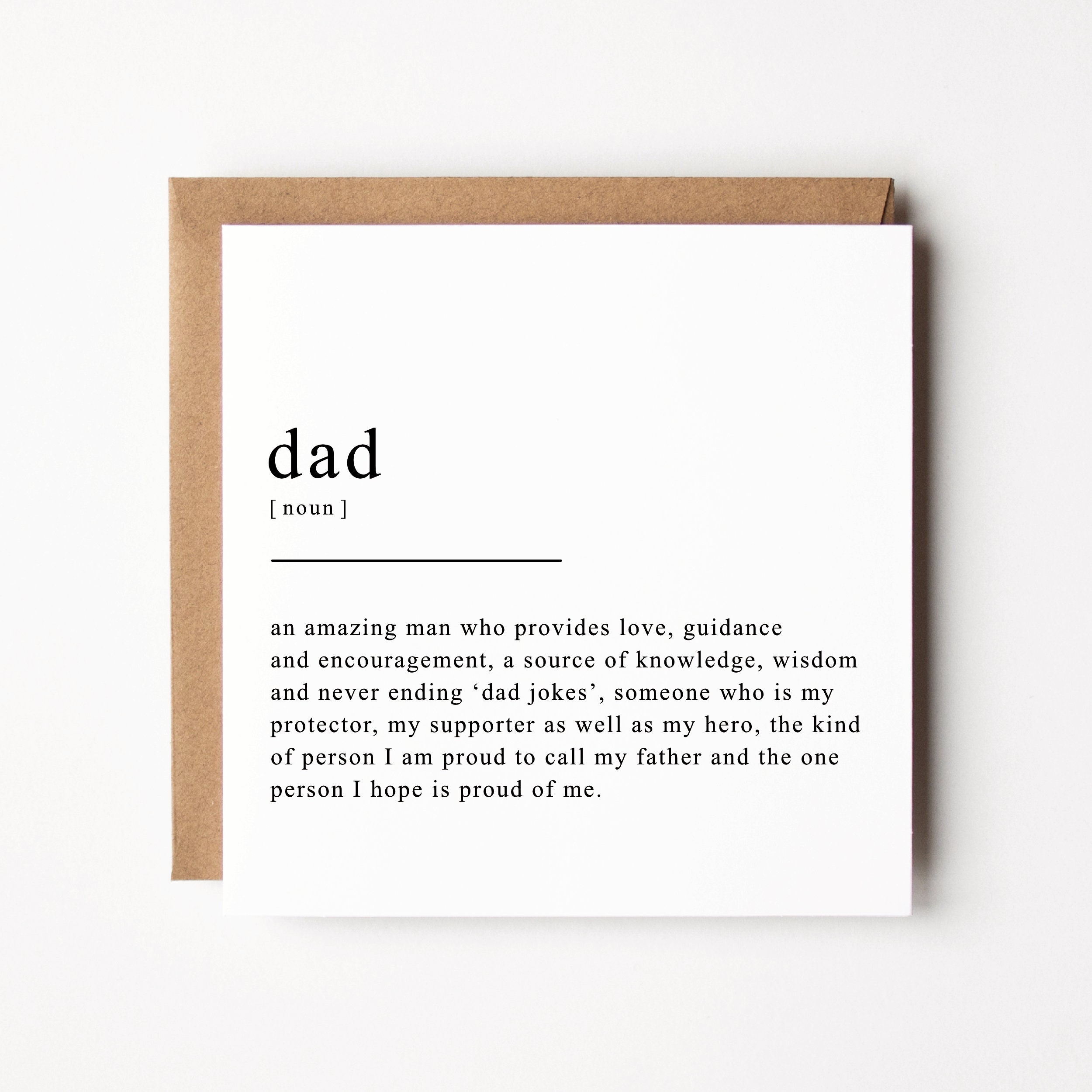 Birthday Card for Dad | Dad Definition Card | Card for Dad | Happy ...