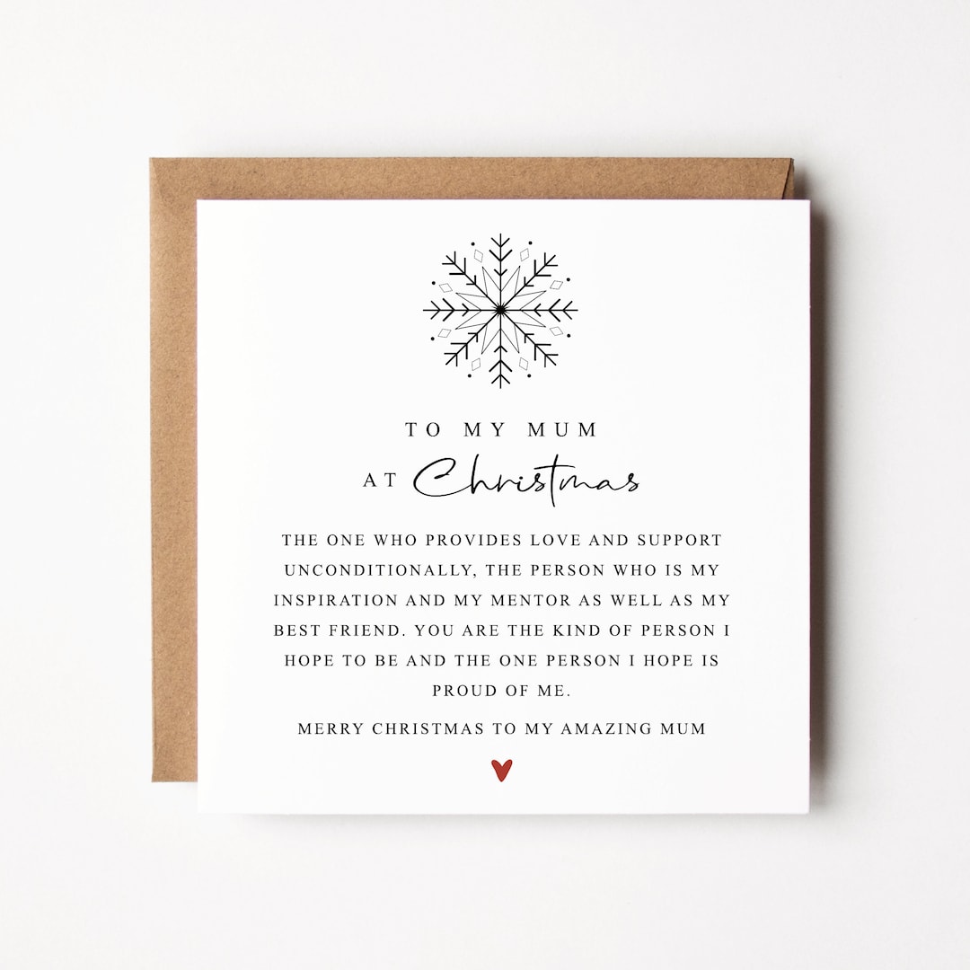Merry Christmas to My Mum Card Snowflake Design Christmas - Etsy UK
