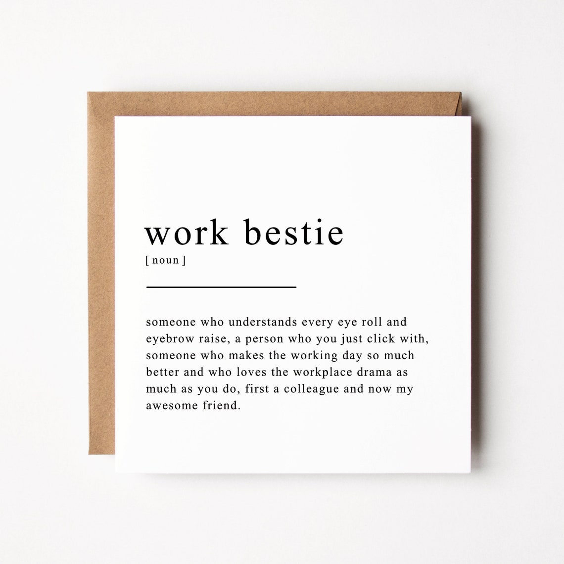 Work Bestie Definition Card | Work Bestie Card | Work Bestie Birthday ...