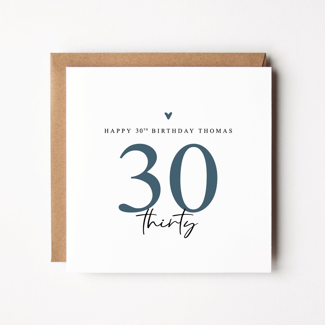 Personalised 30th Birthday Card for Him Thirtieth Birthday Card Happy ...