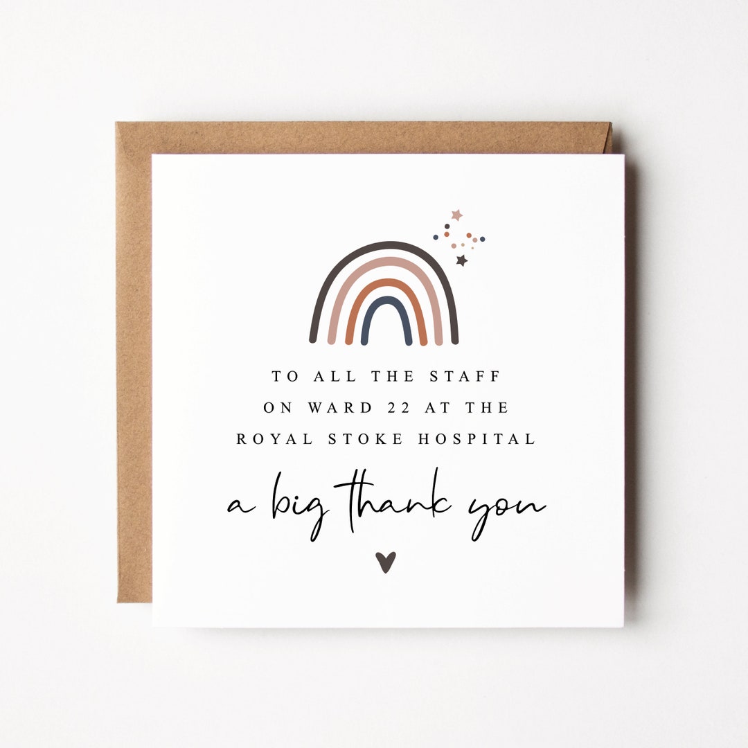 Personalised Hospital Ward Thank You Card | Thank You to Doctors ...