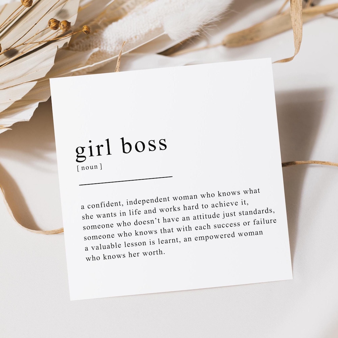 Girl Boss Card | Girl Boss Definition Card | Card for Boss | Woman ...