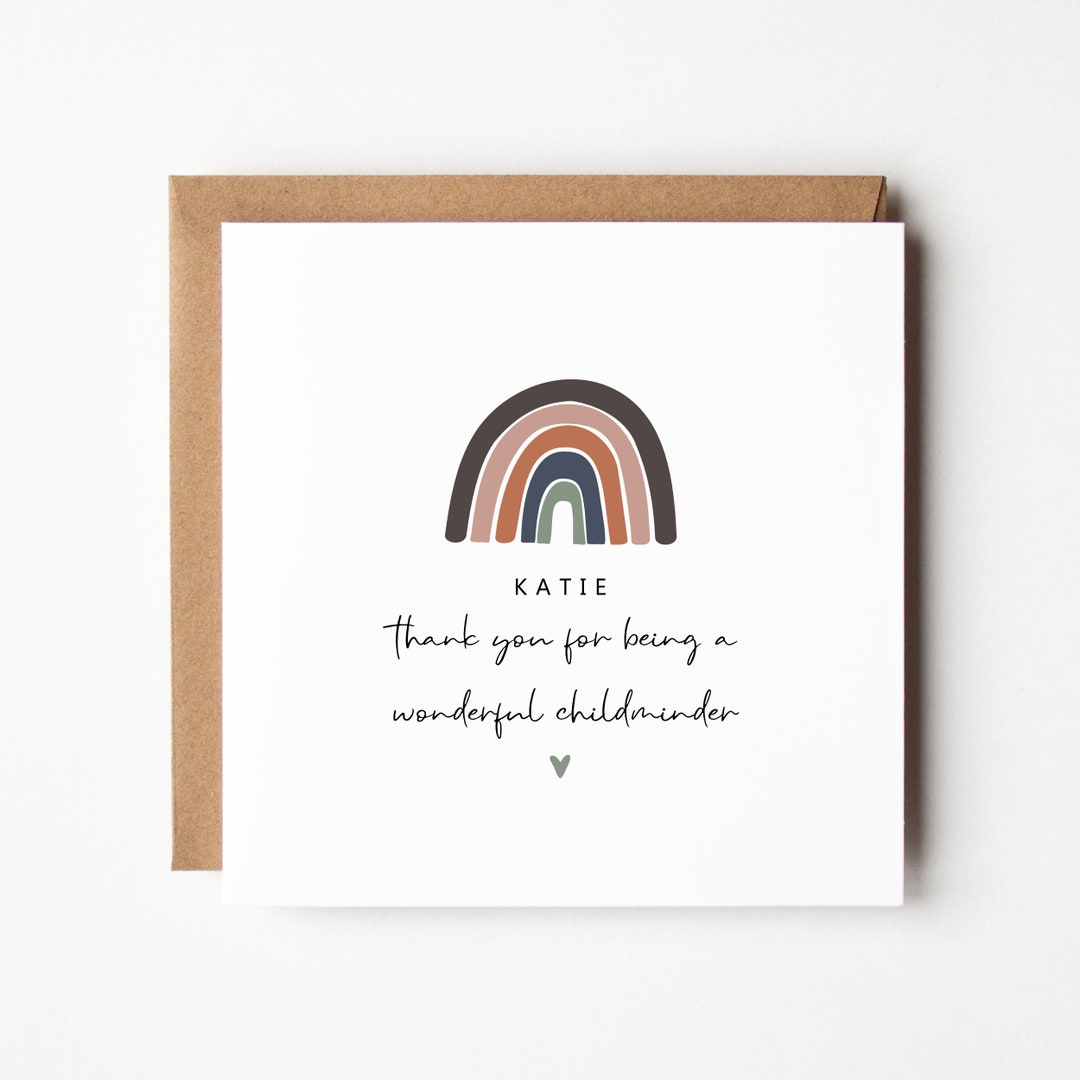 Personalised Thank You Childminder Card Best Childminder Card Thank You ...