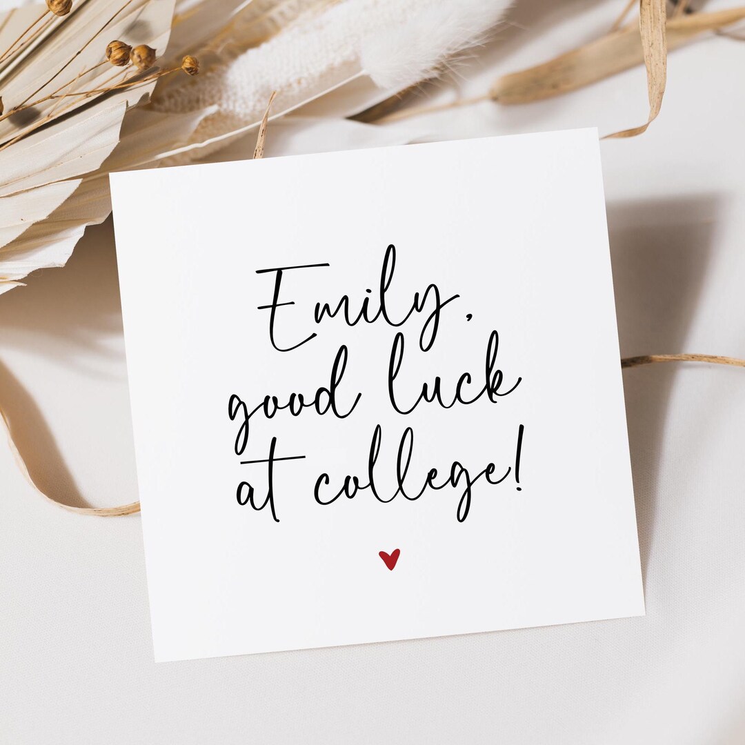 Personalised Good Luck at College Card | First Day at College Gift ...