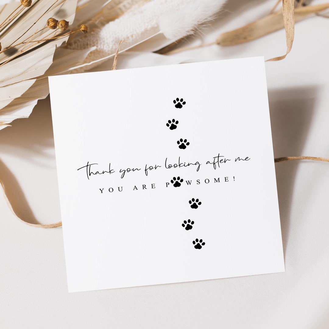 Thank You for Looking After My Dog Card | Thank You From the Dog Card ...