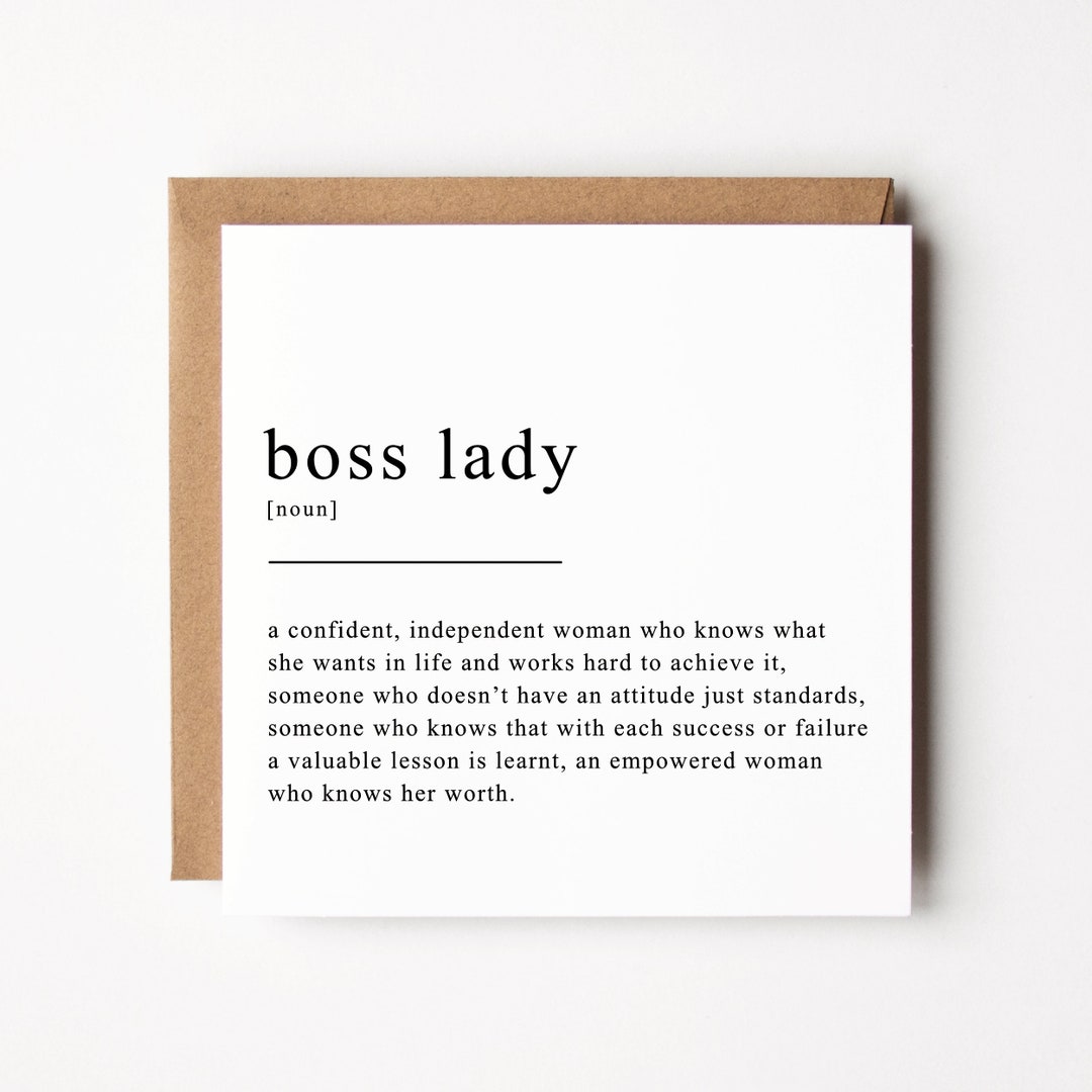 Boss Lady Card Boss Lady Definition Card Card for Boss New Business ...