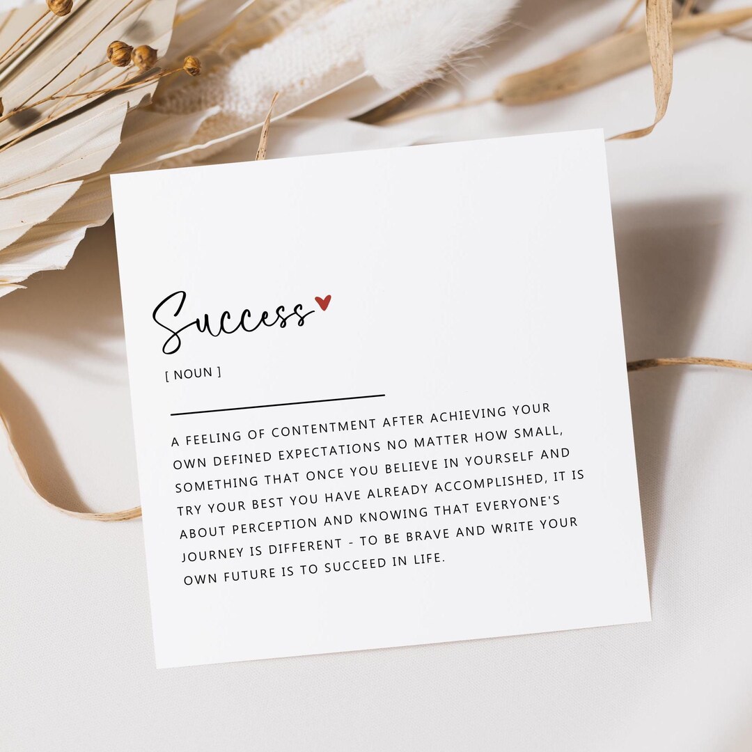 Congratulations on Your Success Card | Success Definition Card | Well ...