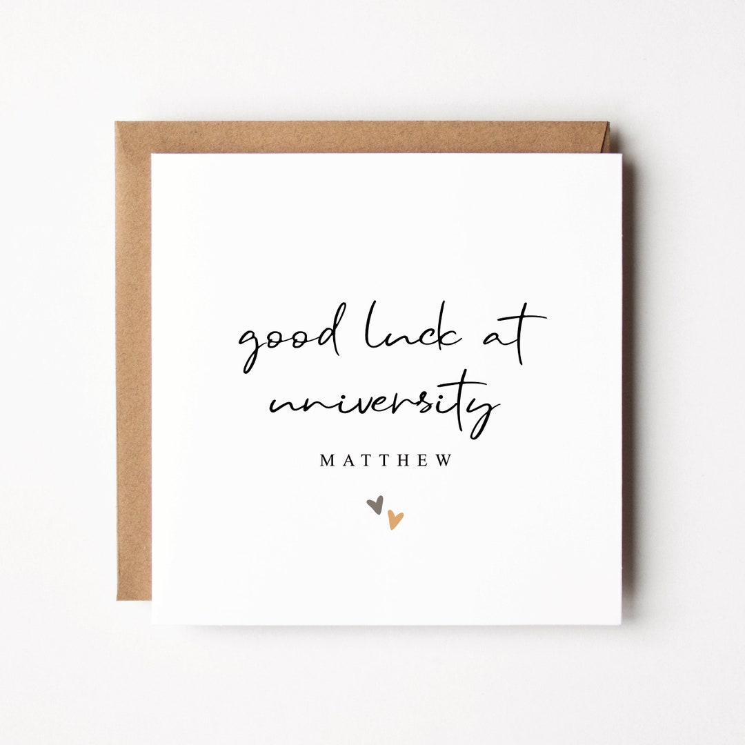 Personalised Good Luck at University Card Personalised Good Luck Card ...