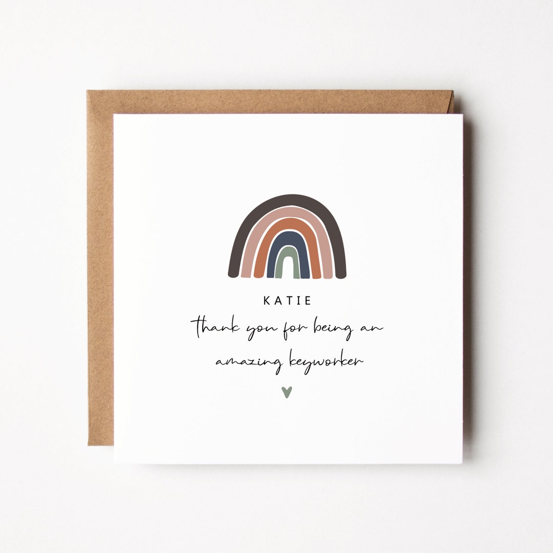 Personalised Key Worker Thank you Card Thank You Carer Thank You Home ...
