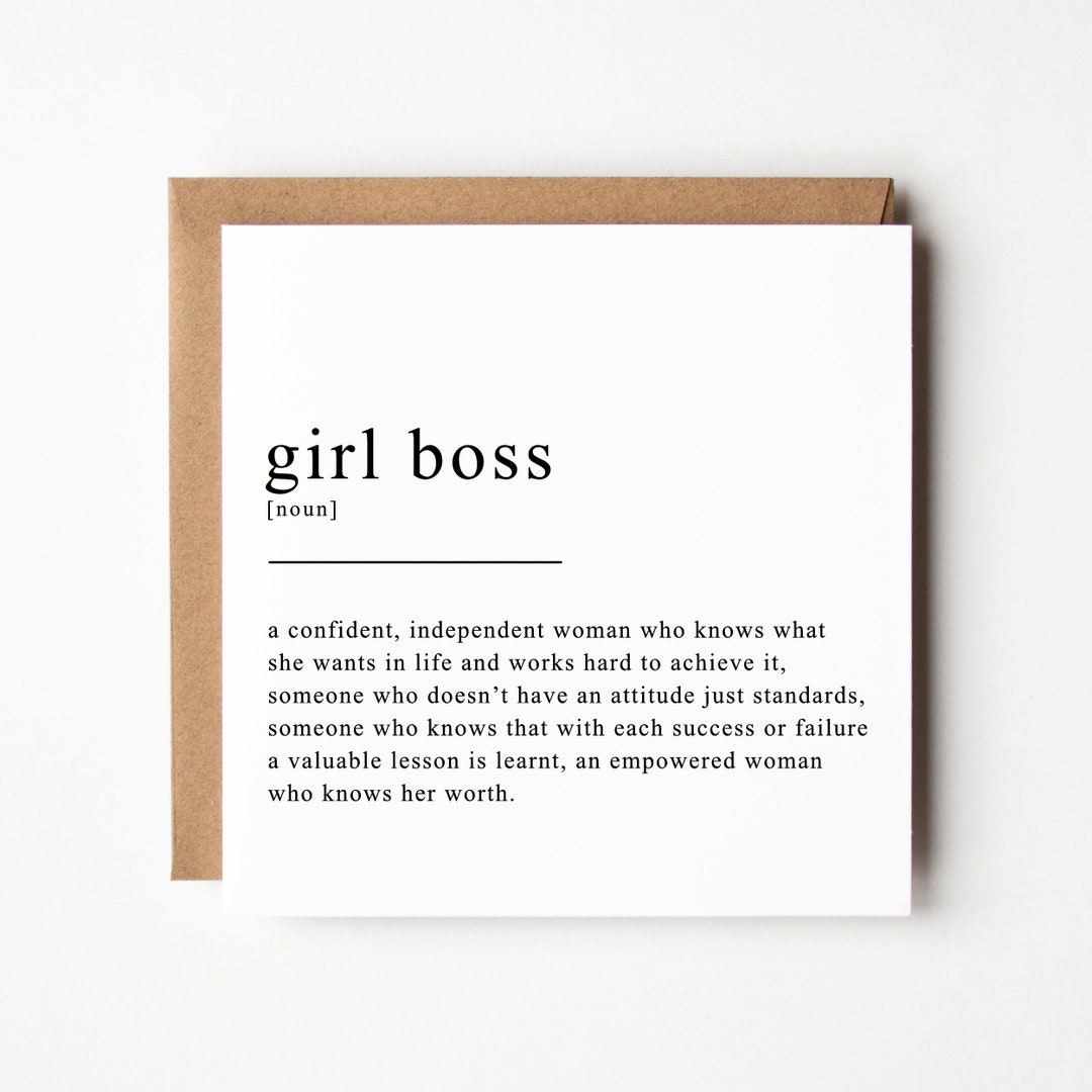 Girl Boss Card Girl Boss Definition Card Card for Boss - Etsy