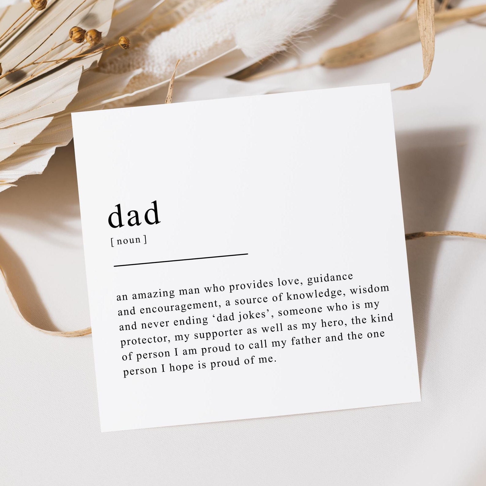 Birthday Card for Dad | Dad Definition Card | Card for Dad | Happy ...