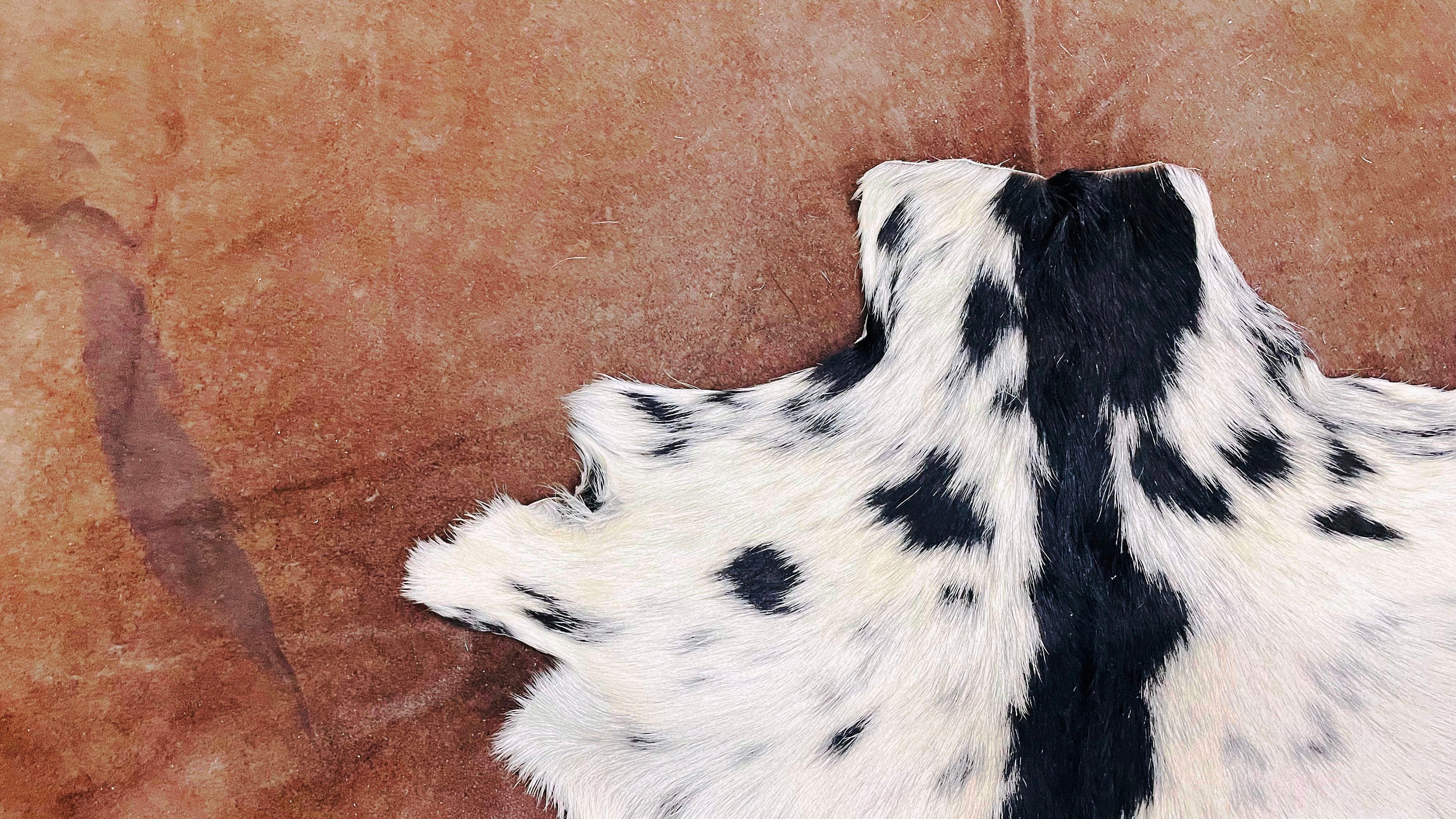 Nordic Goat Hide White and Black Animal Skin Scandinavian Fur Rug Shag ...