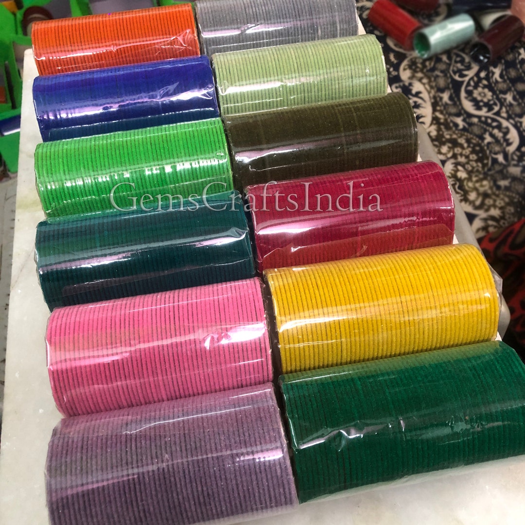 Indian Velvet Metal Bangle/ Indian Bangles/ Wedding Bangles Jewelry ...