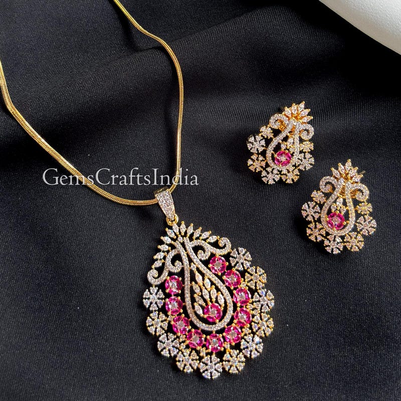 Zircon Pendent Sets - Etsy
