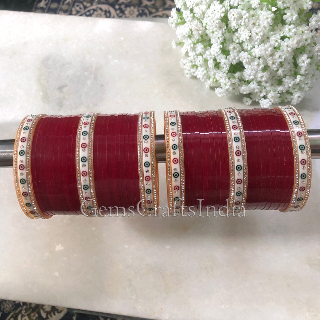 Indian Chura Bangle Set/traditiona Bridal Choora Punjabi Chura/bridal ...
