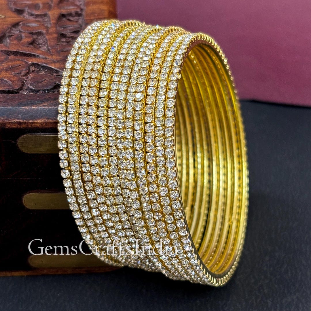 Indian Gold Bangles Set/ Indian Bangle/gold Finish Bracelet/american ...