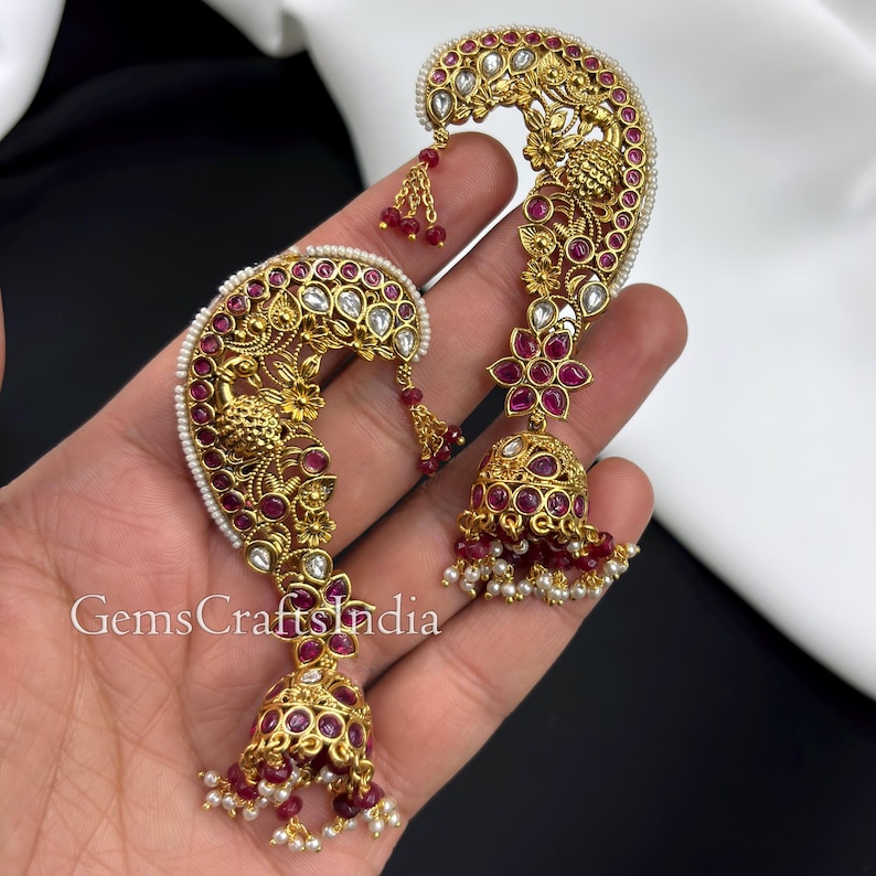 Earcuff Jhumkas/jhumki/ Gold Plated Earcuff Earrings/traditional ...