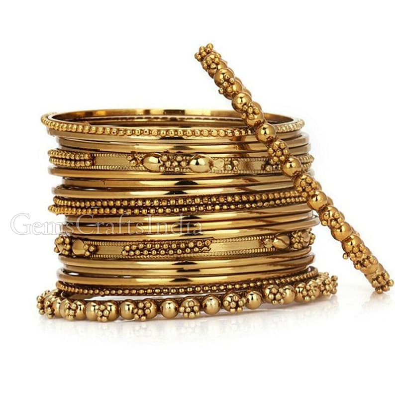 Antique Gold Plated Bangle/bracelet/indian Ethnic Bangle/indian Bangle ...