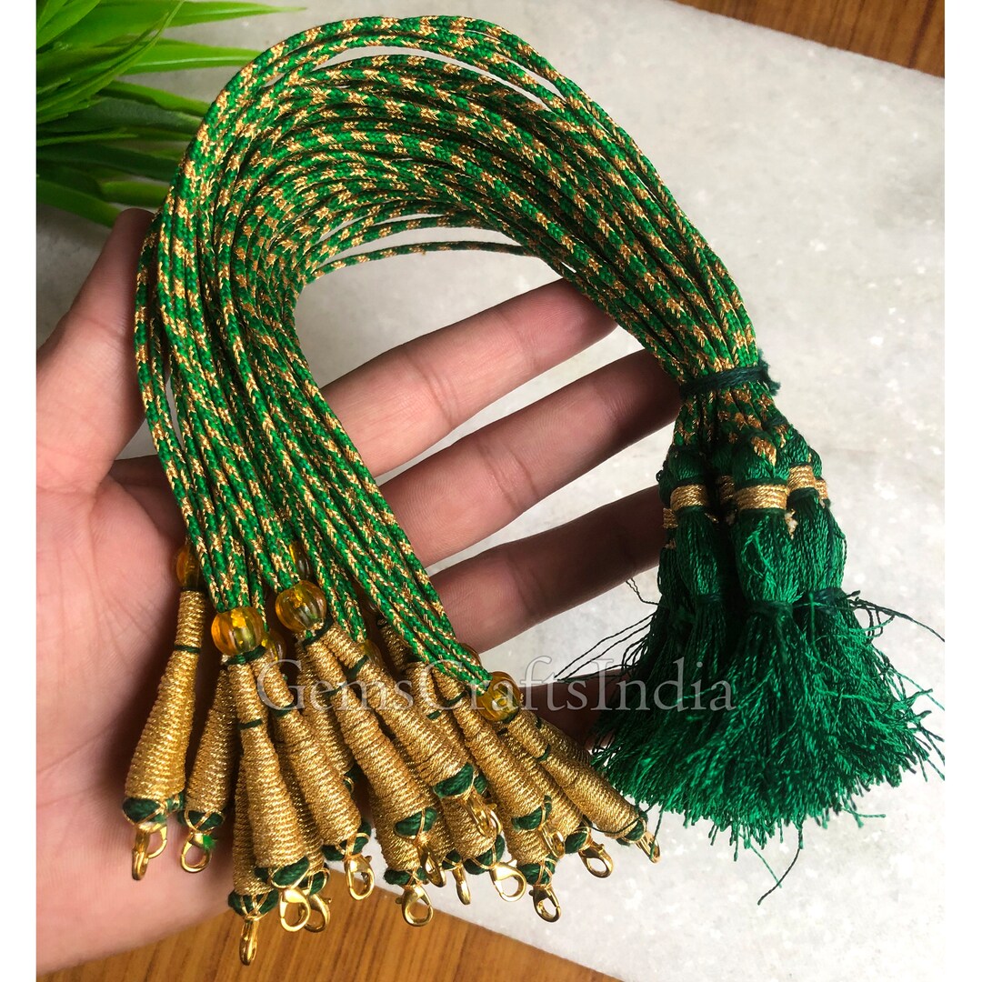 Pack of 12 Indian Back Rope Hook Gold Color Dori/ Adjustable Handmade ...