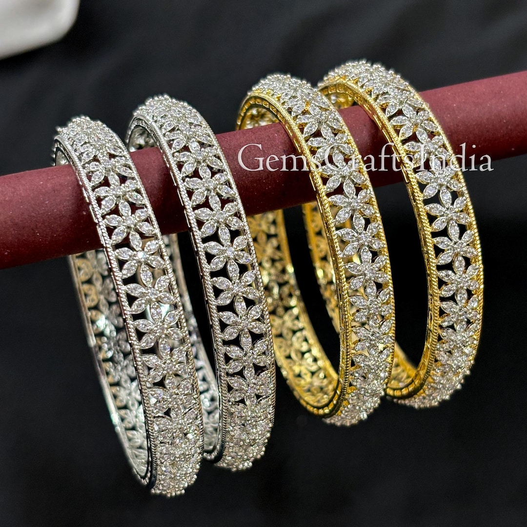 CZ Diamond Bangles Bracelet//indian Bangle/indian Jewelry/american ...