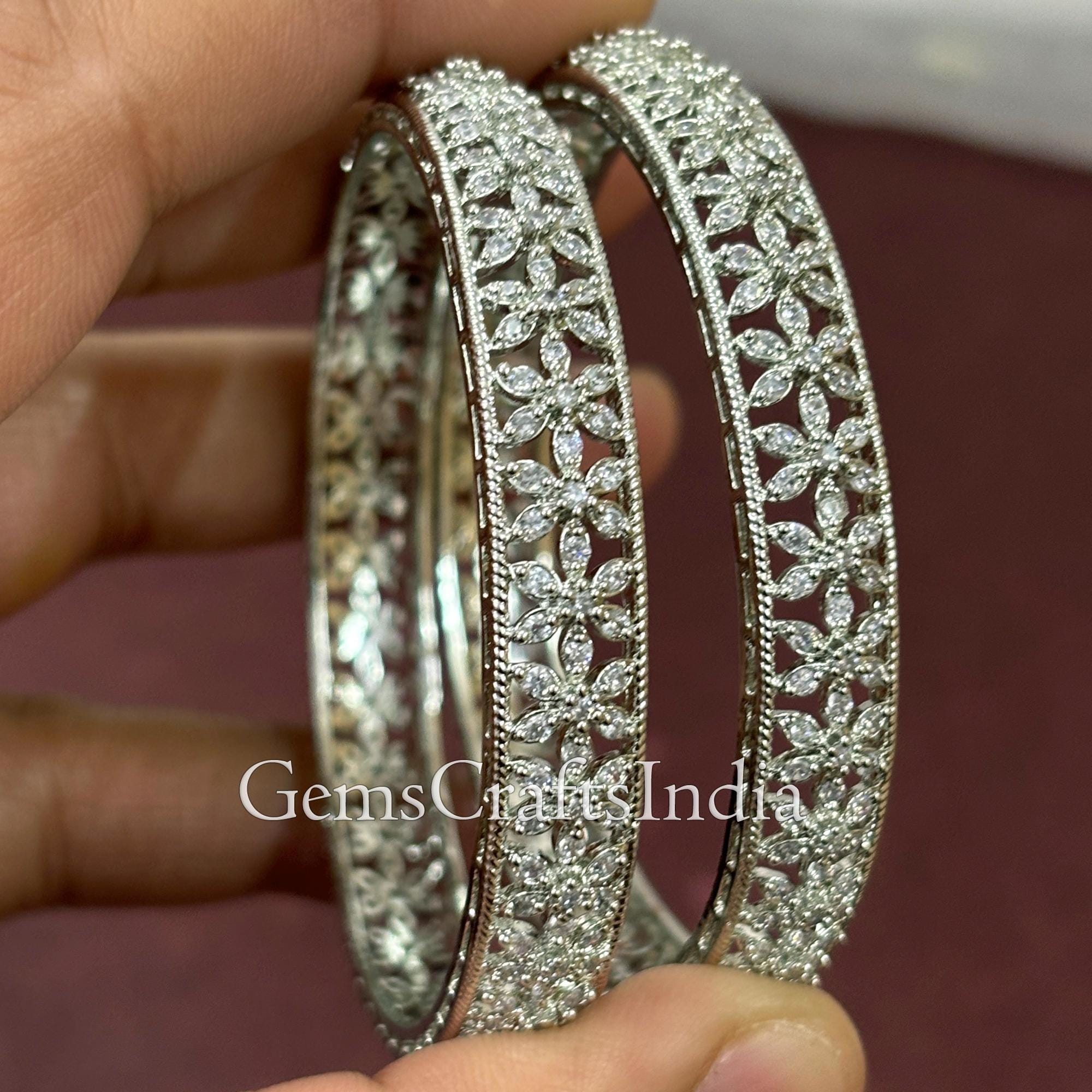 CZ Diamond Bangles Bracelet//indian Bangle/indian Jewelry/american ...