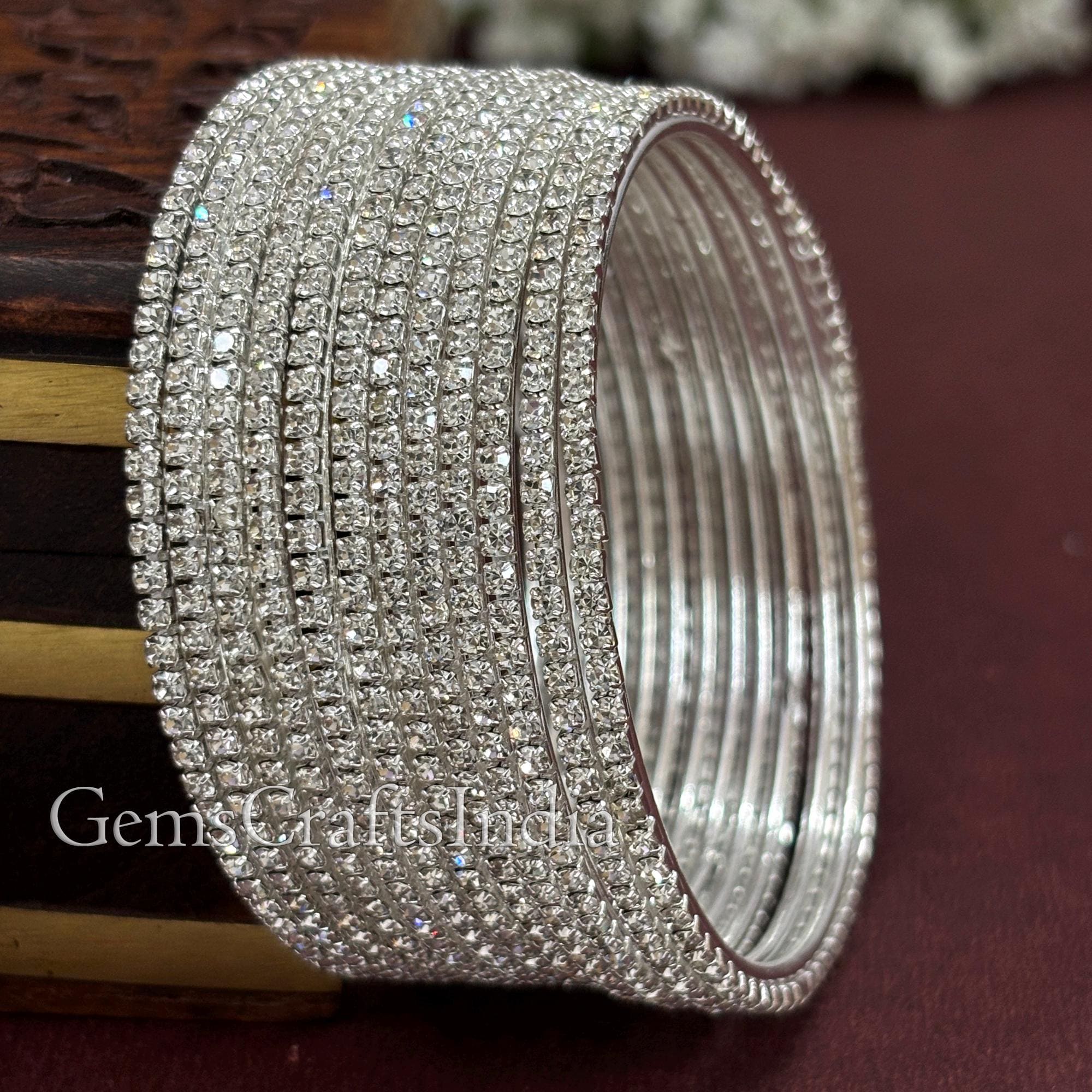 Indian Silver Finish Bangles Set/ Bollywood Style Bangle/ American ...