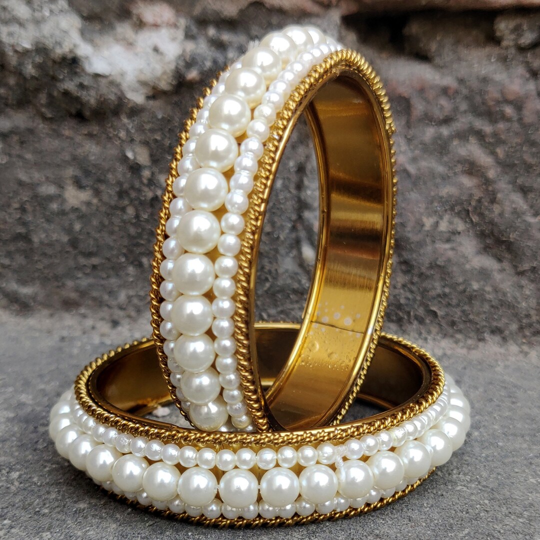 Indian Style Pearl Bangles/bollywood Bangles Set/ Indian Bangles ...