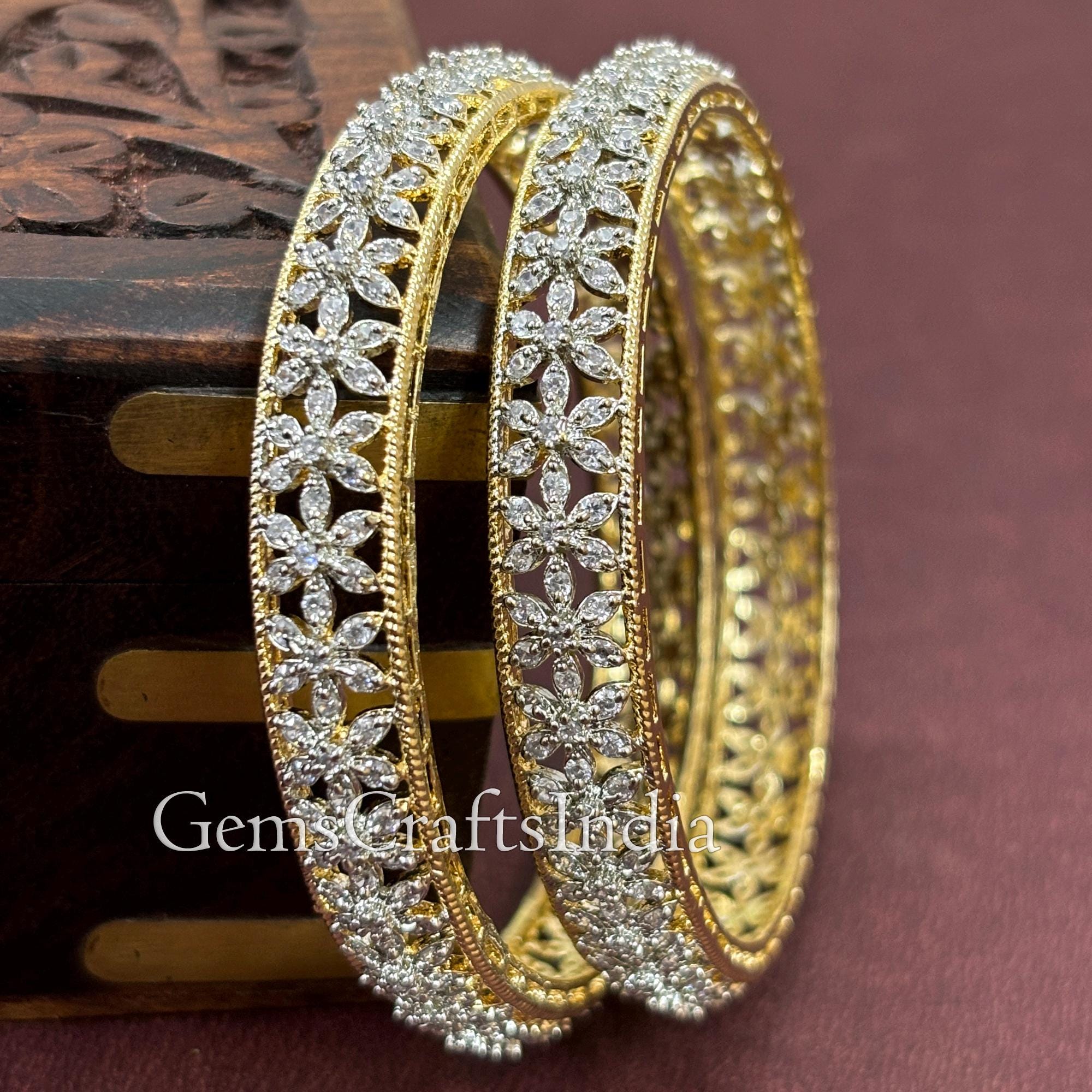 CZ Diamond Bangles Bracelet//indian Bangle/indian Jewelry/american ...