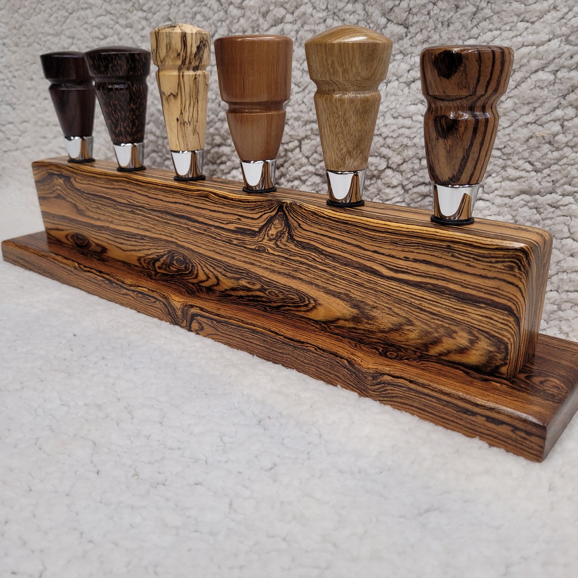 Wine Bottle Stopper Display Stand Made With Exotic Wood - Etsy