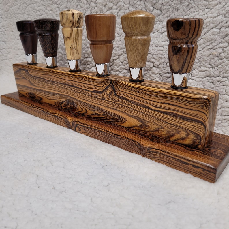 Wine Bottle Stopper Display Stand Made With Exotic Wood - Etsy