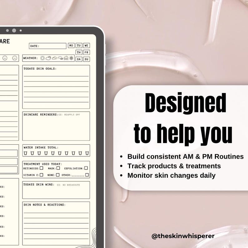 Daily Printable and Digital Download Skincare Planner for Clear Healthy ...