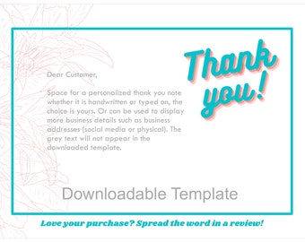 Thank You Note for Mercari, Thank You Card Mecari, Mercari Thank You ...