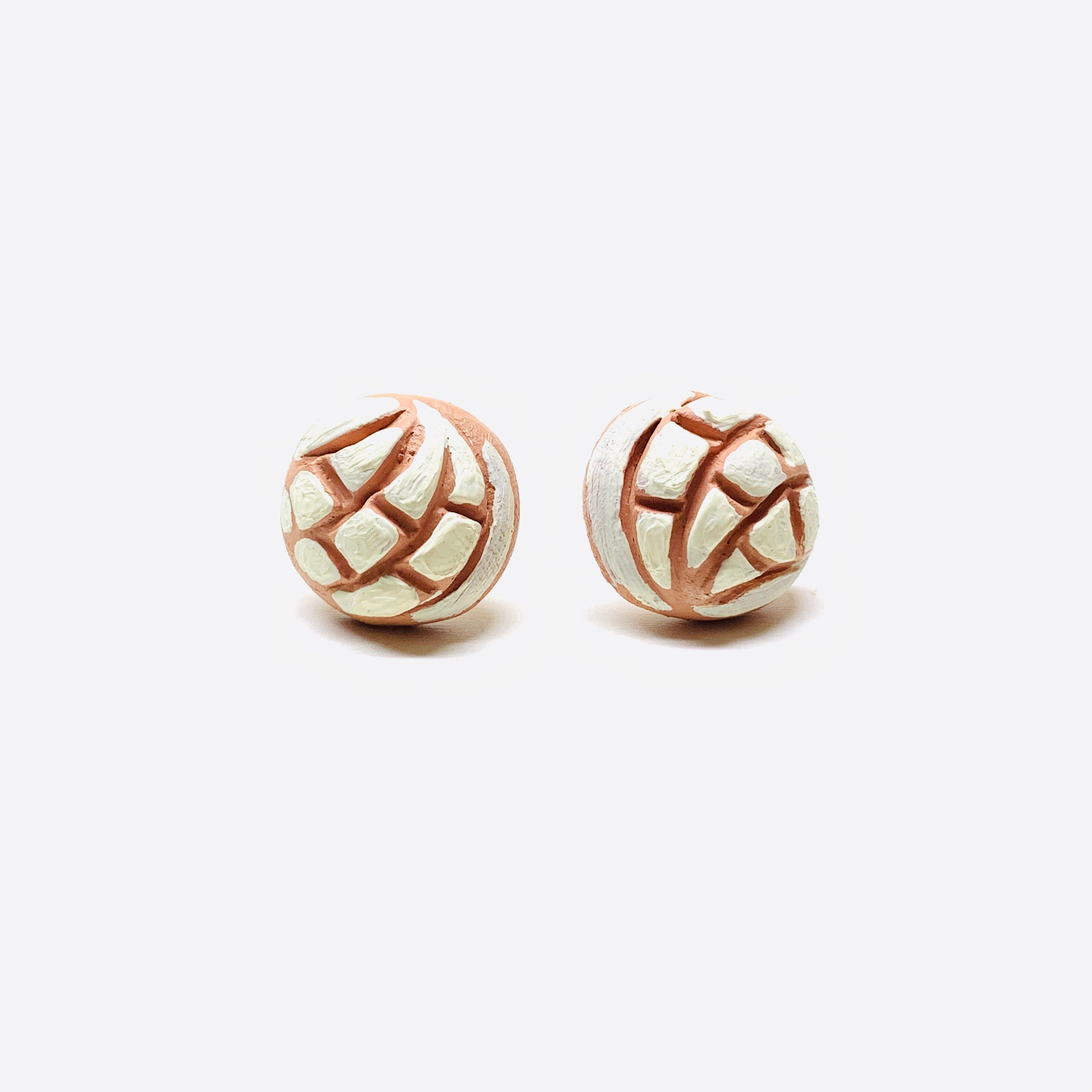 Pretty Mini Stud Concha Earrings Clay Jewelry Mexico Folk Art to Wear ...