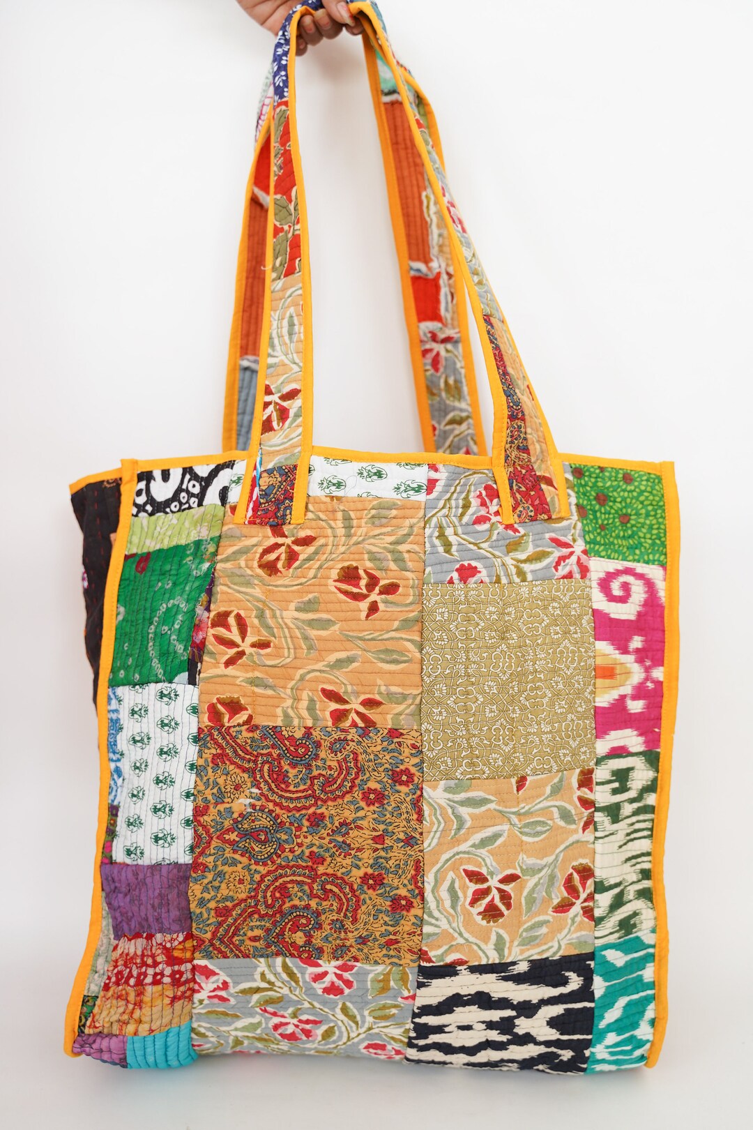 Antique Vintage Kantha Accessories Bag Handmade Designer Organic Cotton ...