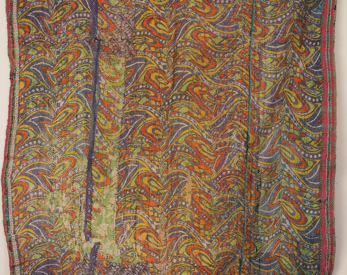 Handmade Indian Kantha QUILT, Premium Quality Superfine Handwork, Made ...