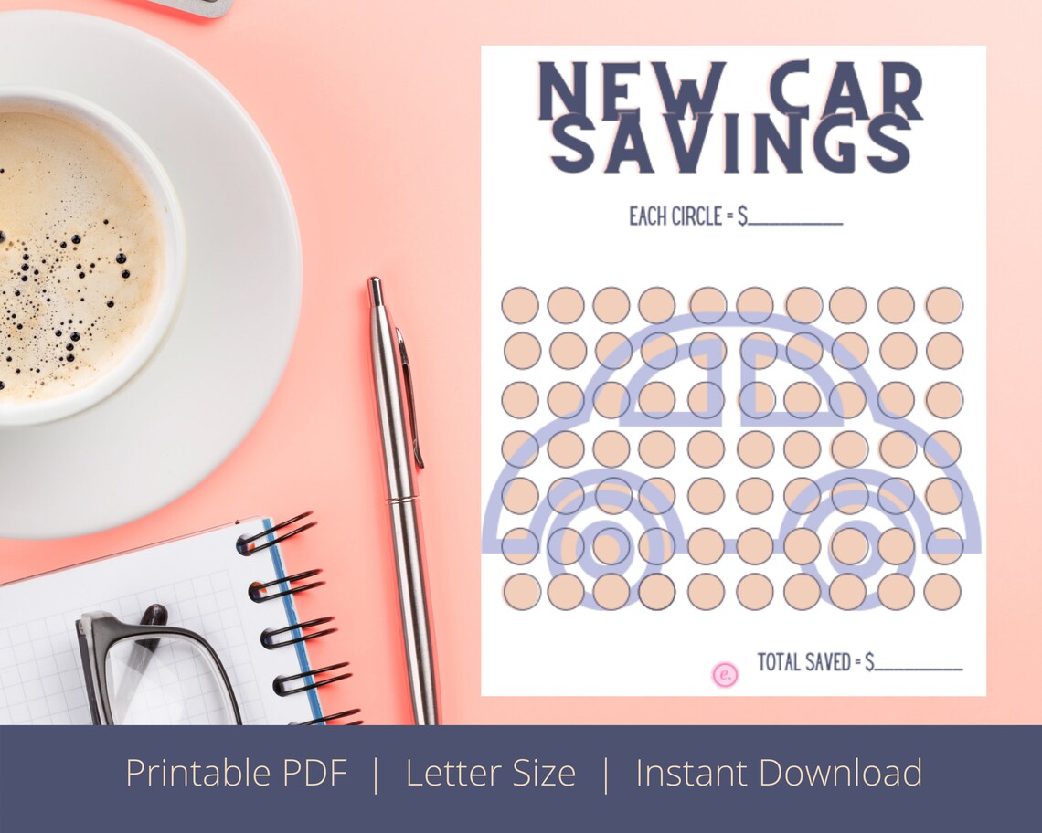 New Car Savings Tracker Budget Savings Finance Printable PDF | Etsy
