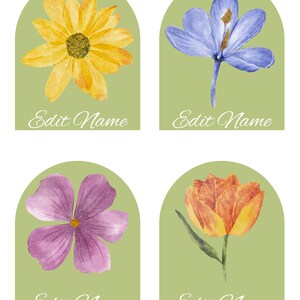 Flowers RA Door Decorations & Classroom Name Tags Customizable Designs ...