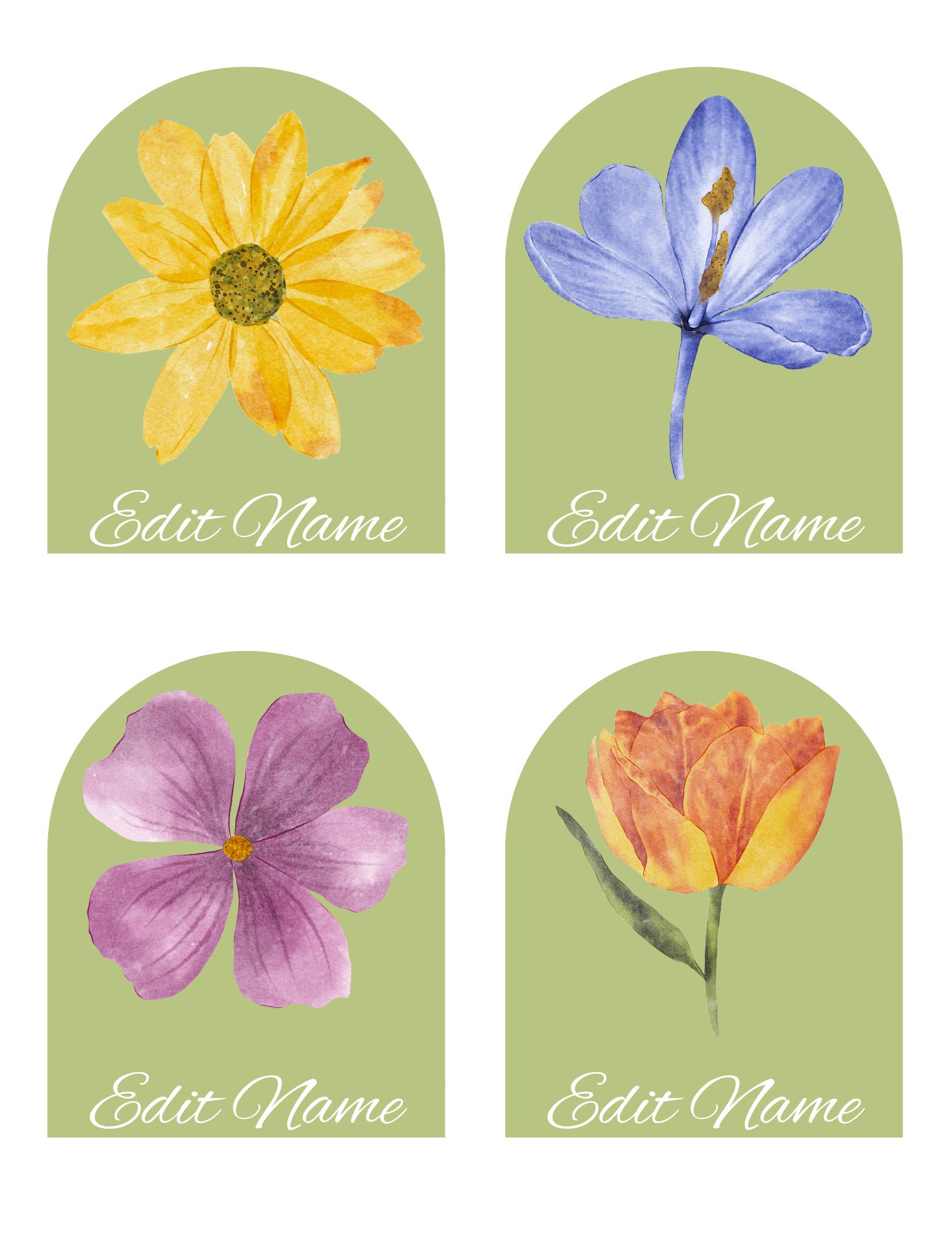 Flowers RA Door Decorations & Classroom Name Tags Customizable Designs ...