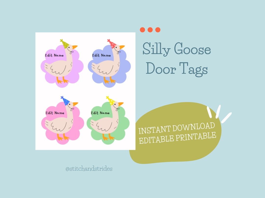 Silly Goose | RA Door Decoration & Classroom Name Tag | Customizable ...