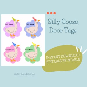 Silly Goose | RA Door Decoration & Classroom Name Tag | Customizable ...